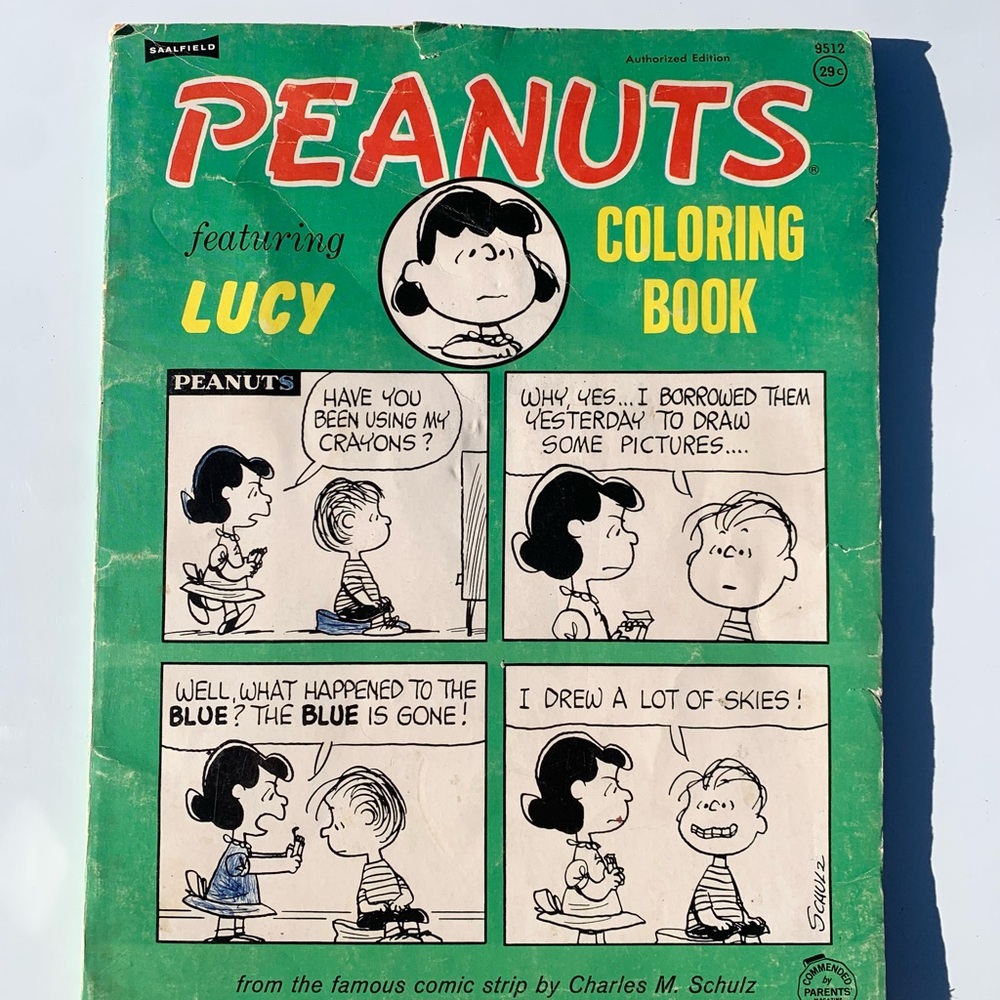 1986 Vintage Peanuts Coloring Book Featuring Lucy - Gem